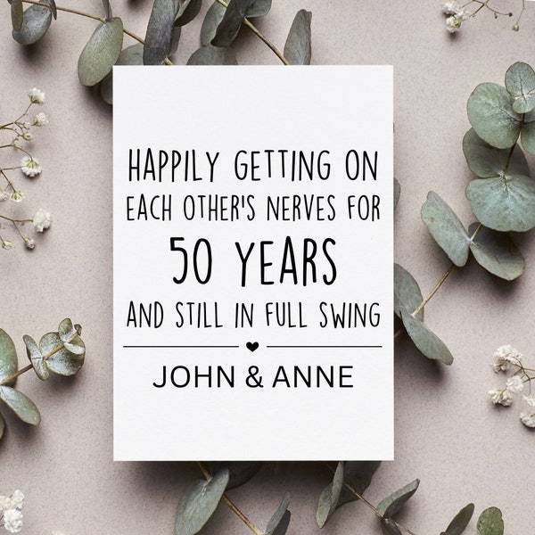 Personalized 50th Wedding Anniversary Greeting Cards - Etsy