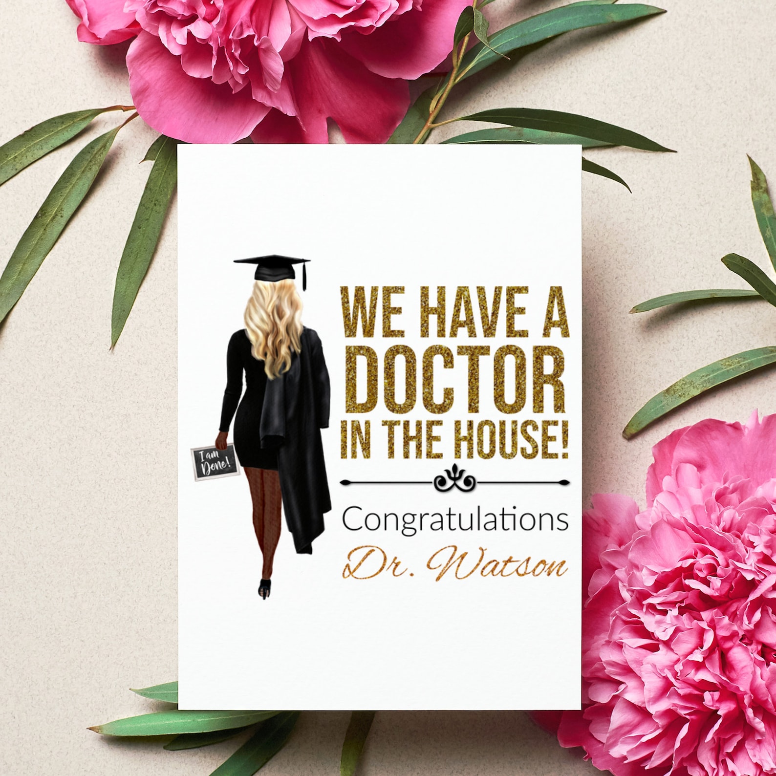 Personalized Phd Card, Doctorate Graduation Greeting Card, Phd Gift ...