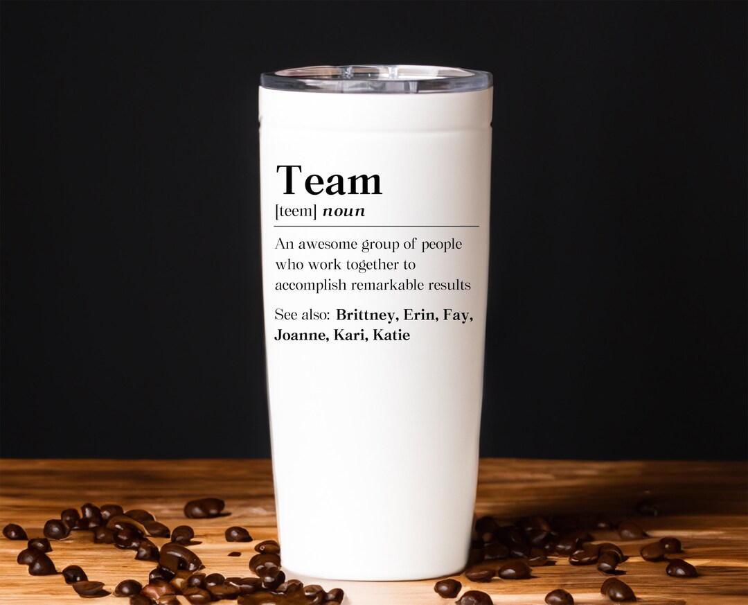 Team Definition Tumbler, Personalized Corporate Gift, Coworker Travel ...