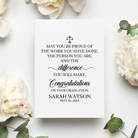 Law School Graduation Card for Daughter Lawyer Graduation | Etsy