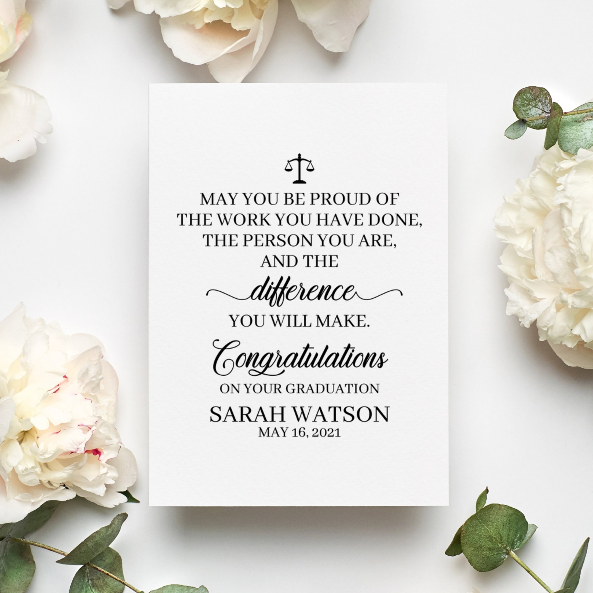 Law School Graduation Card for Daughter Lawyer Graduation | Etsy