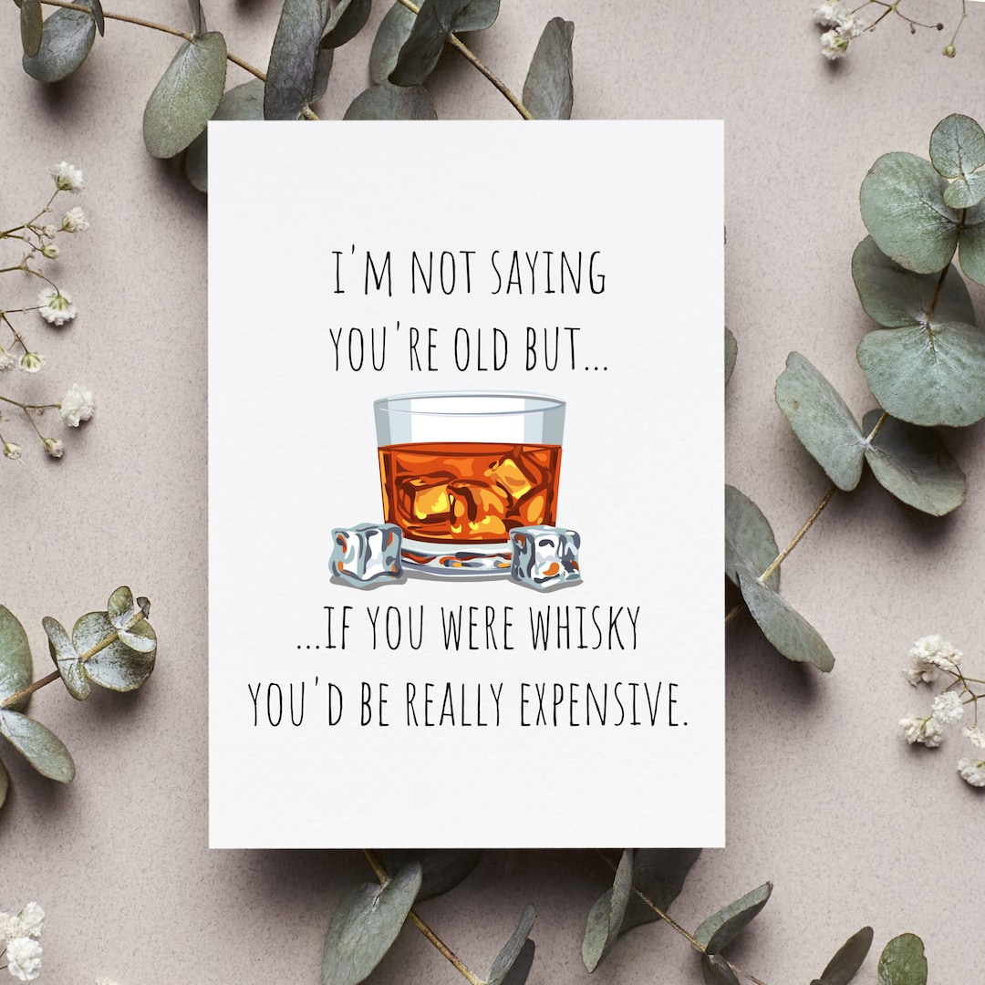 100th Birthday Card for Men, Whisky Fan Drinker Bday Gift, 100 Year Old ...