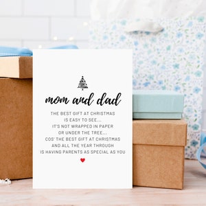 Parents Christmas Card, From Son Xmas Card, Mom and Dad Gifts, From ...