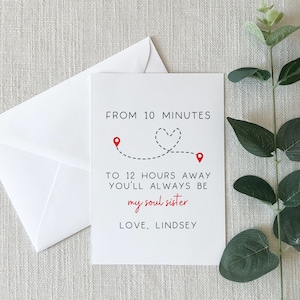 Personalized Best Friend Leaving Card, Custom Long Distance Gift, Going ...