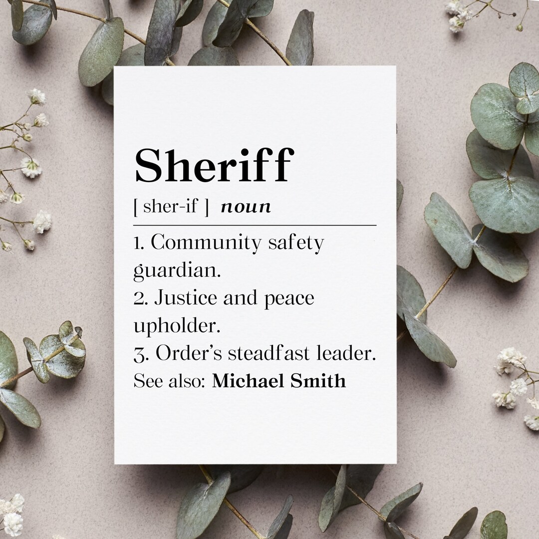 Personalized Sheriff Appreciation Card, Sheriff Promotion Gift, Sheriff ...