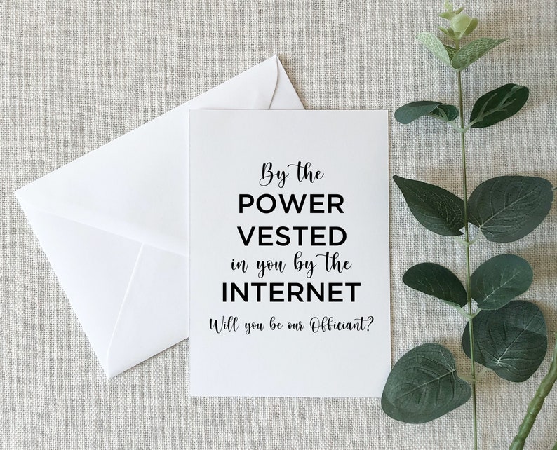 Officiant Proposal Card Funny Officiant Card Will You Marry - Etsy