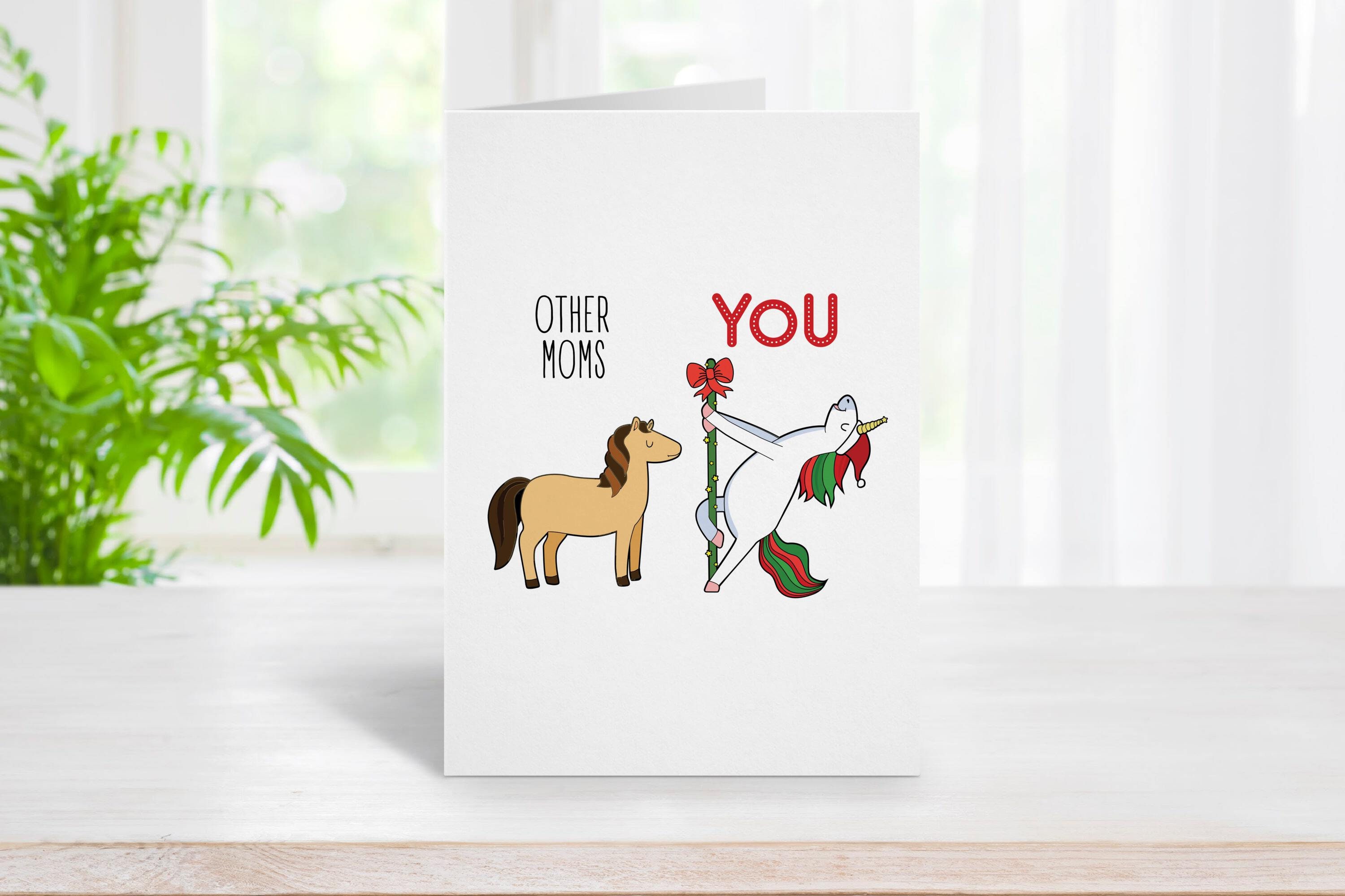 Mom Christmas Card, Funny Mom Christmas Gift, Mom Holiday Cards, Secret ...
