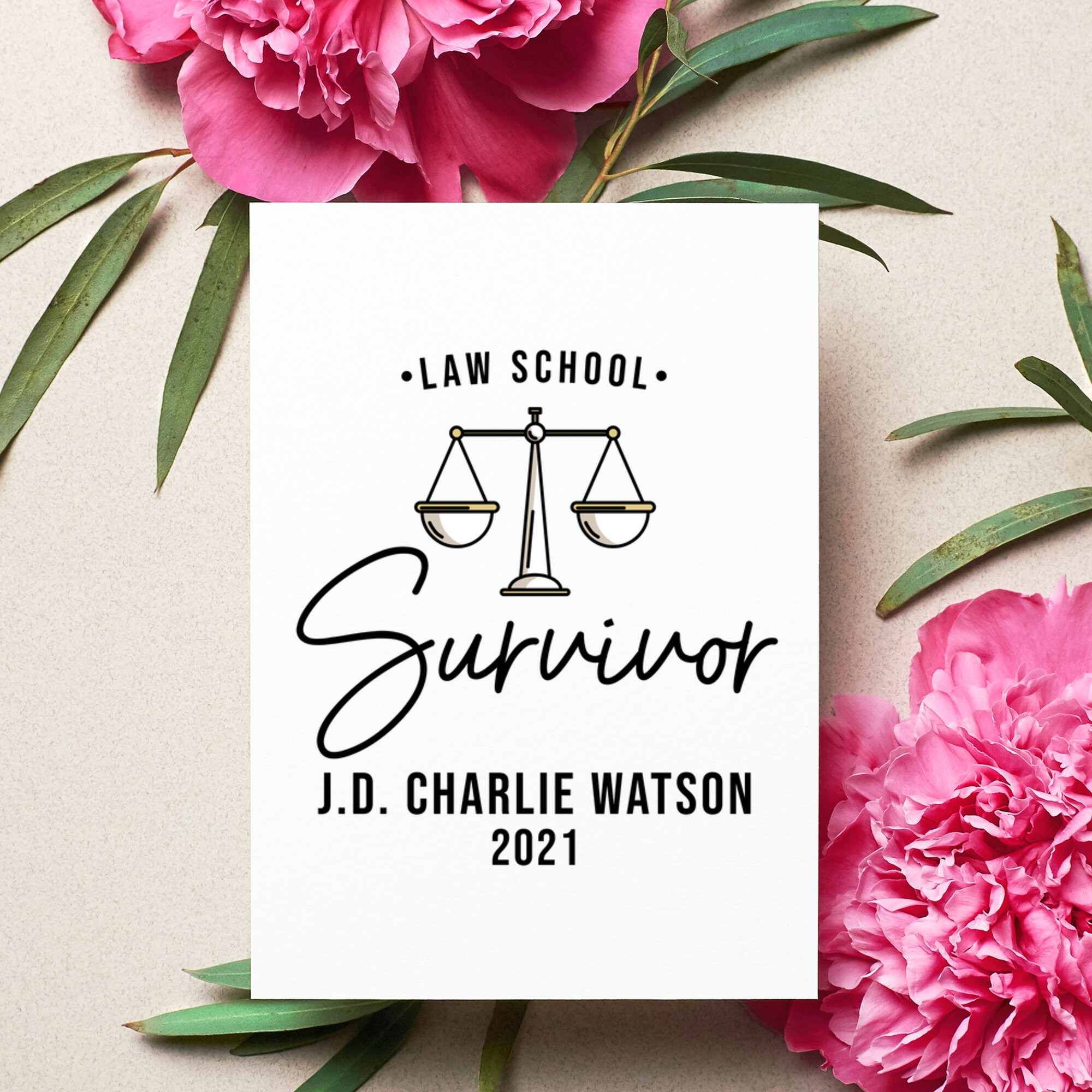 Law School Graduation Card for Son Custom Lawyer Graduation - Etsy