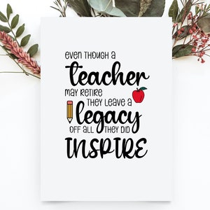Teacher Retirement Card, Teacher Retirement Gifts for Women, Teacher ...