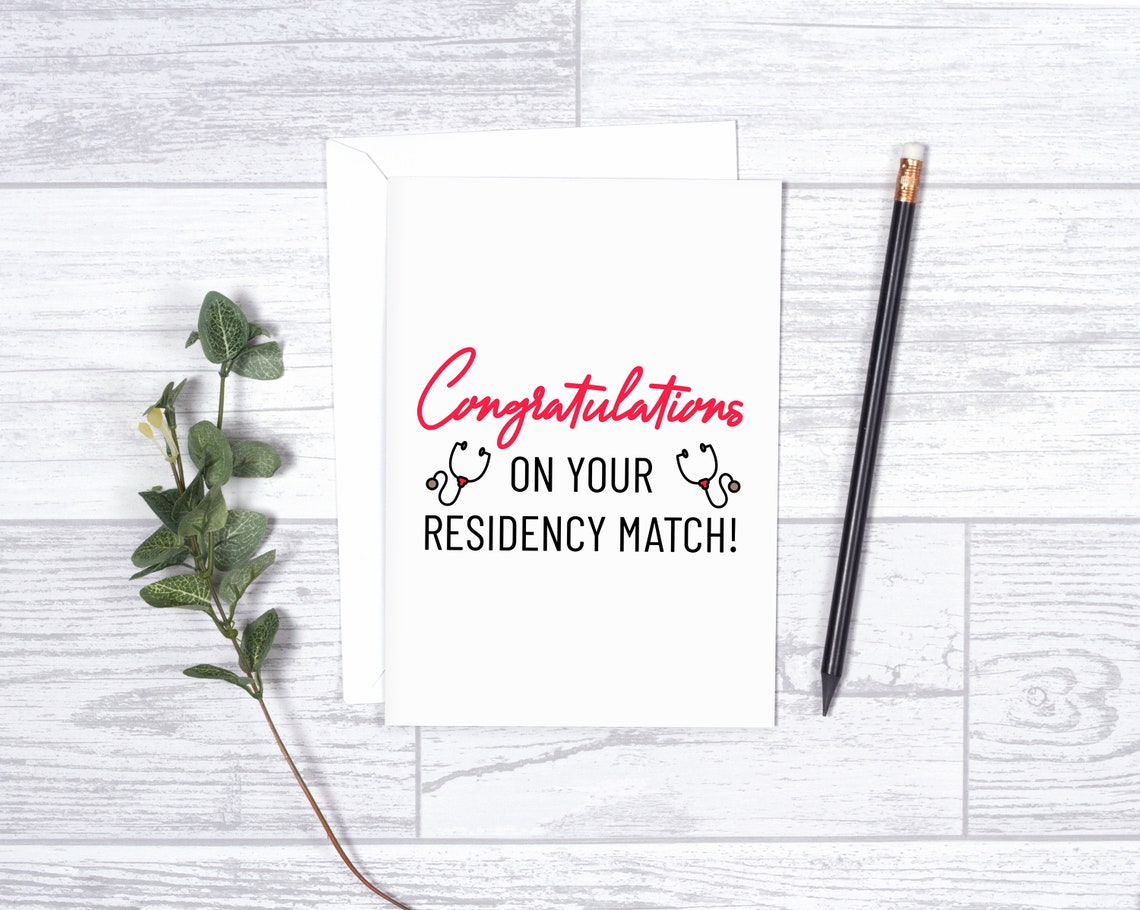 Residency Match Day Card, Match Day Congratulations Gift, Doctor ...
