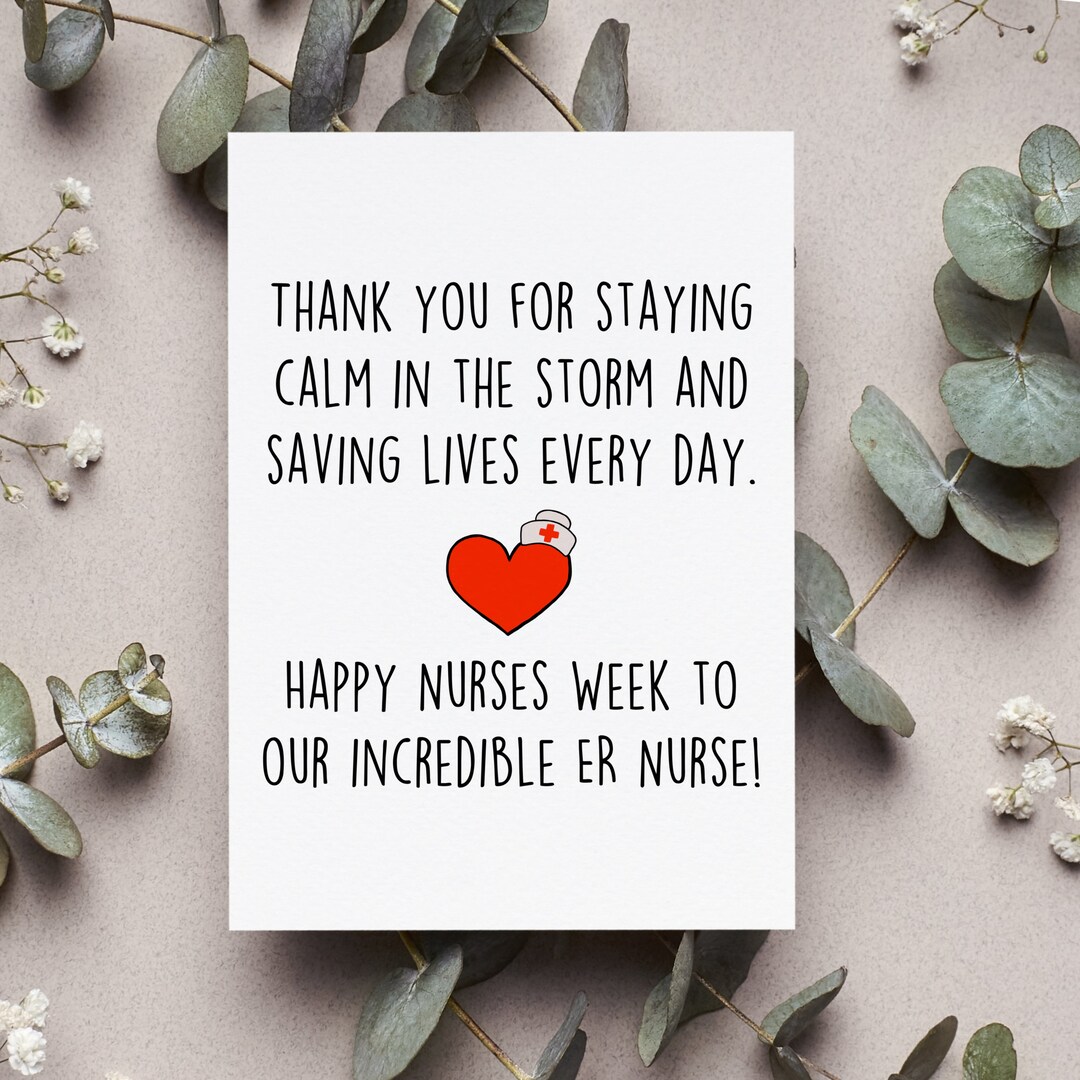 Inspirational Er Nurse Card, Nurse Graduation Party Gift, New Nurse Er ...