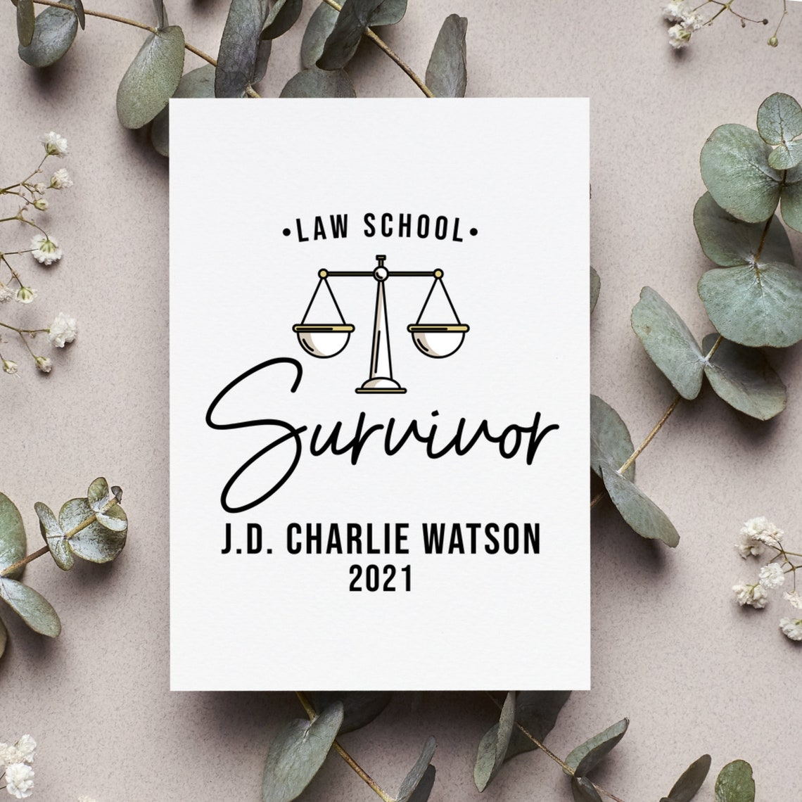 Law School Graduation Card for Son, Custom Lawyer Graduation Gift, Law ...