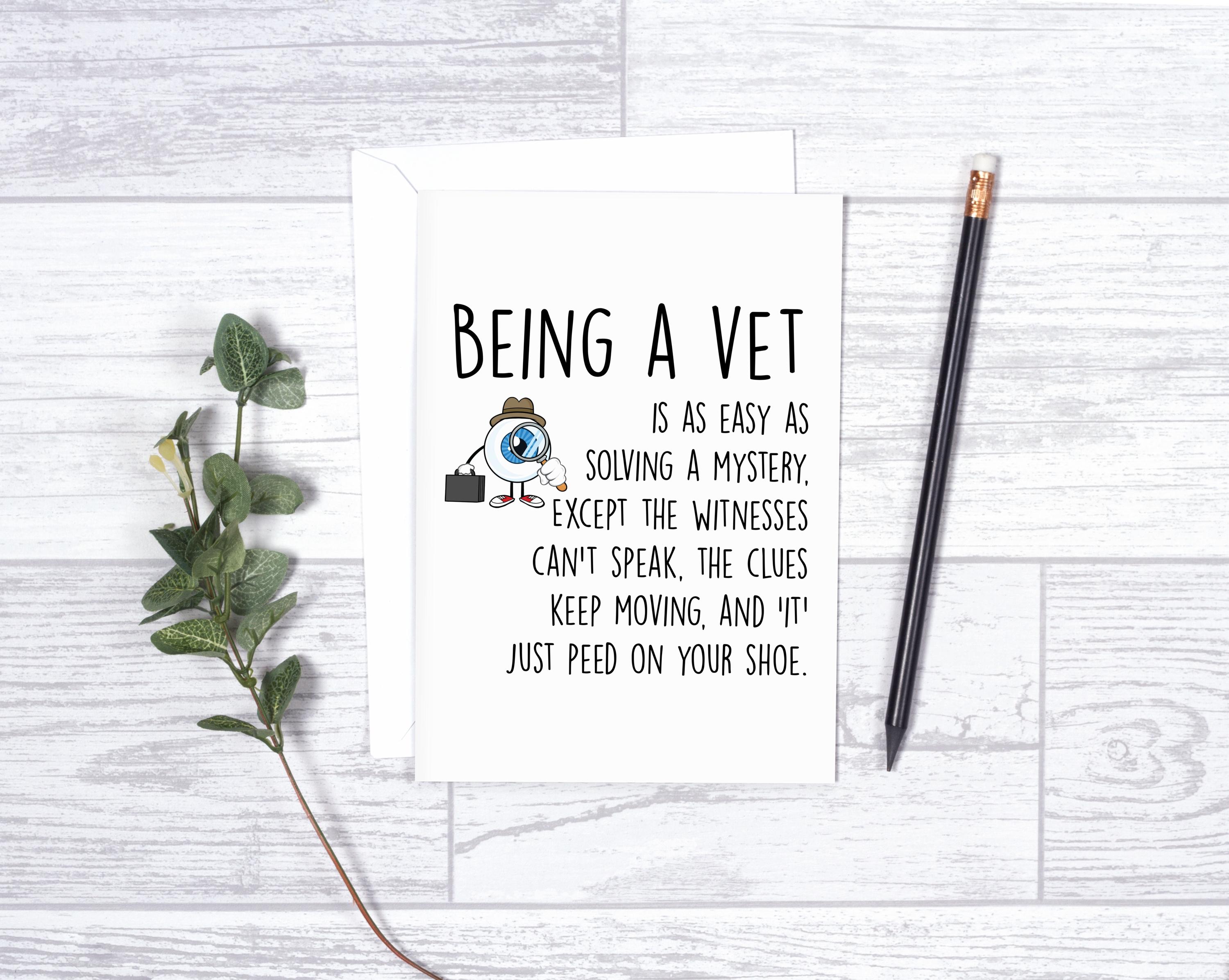 Funny Vet Graduation Card, New Veterinarian Gift, Vet Clinic Humor ...