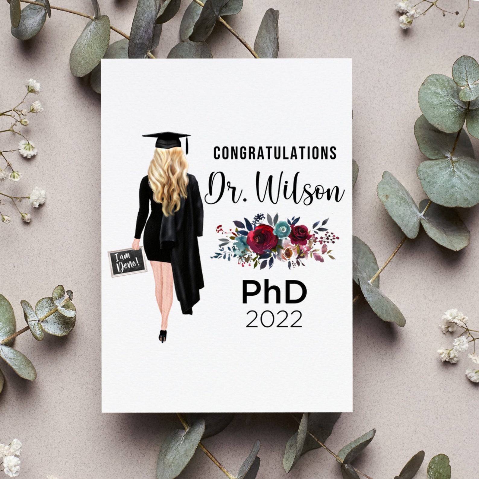 Personalized Phd Card Doctorate Graduation Greeting Card Phd | Etsy
