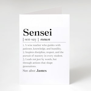 Personalized Sensei Card, Karate Instructor Gift, Gift From Student ...