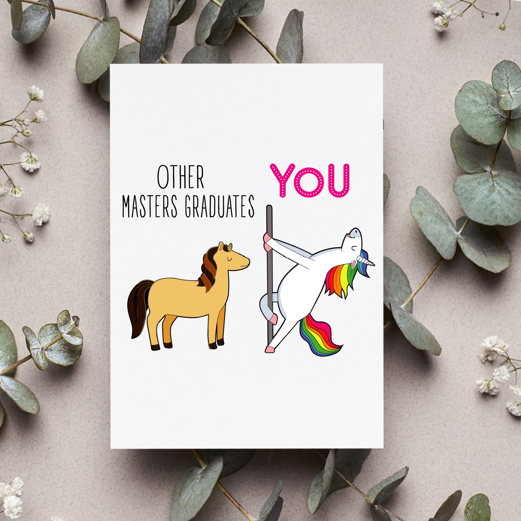 Masters Card Graduation Folding Card Masters Degree Gift - Etsy