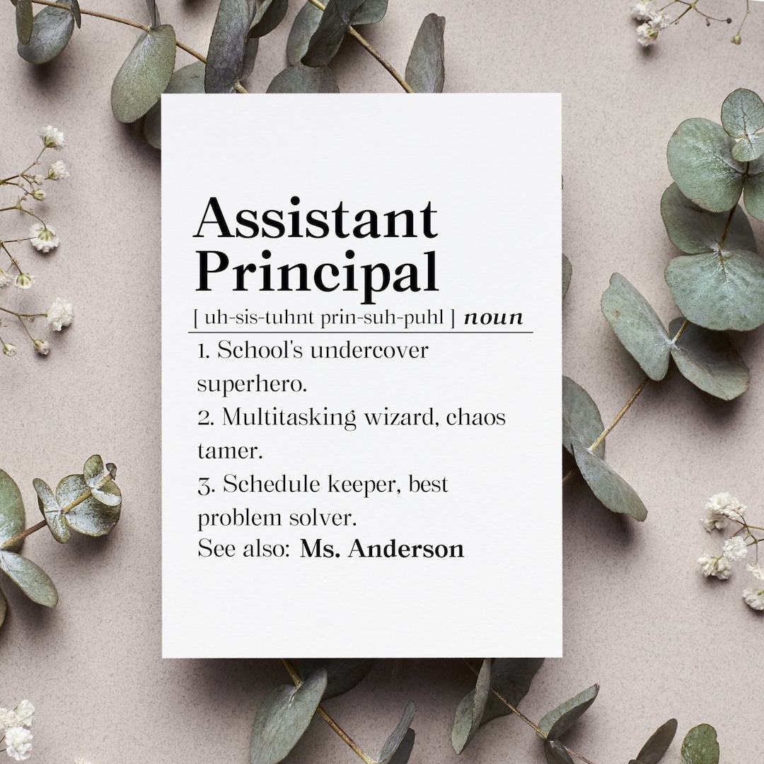 Personalized Assistant Principal Card, School Assistant Gift, Custom ...