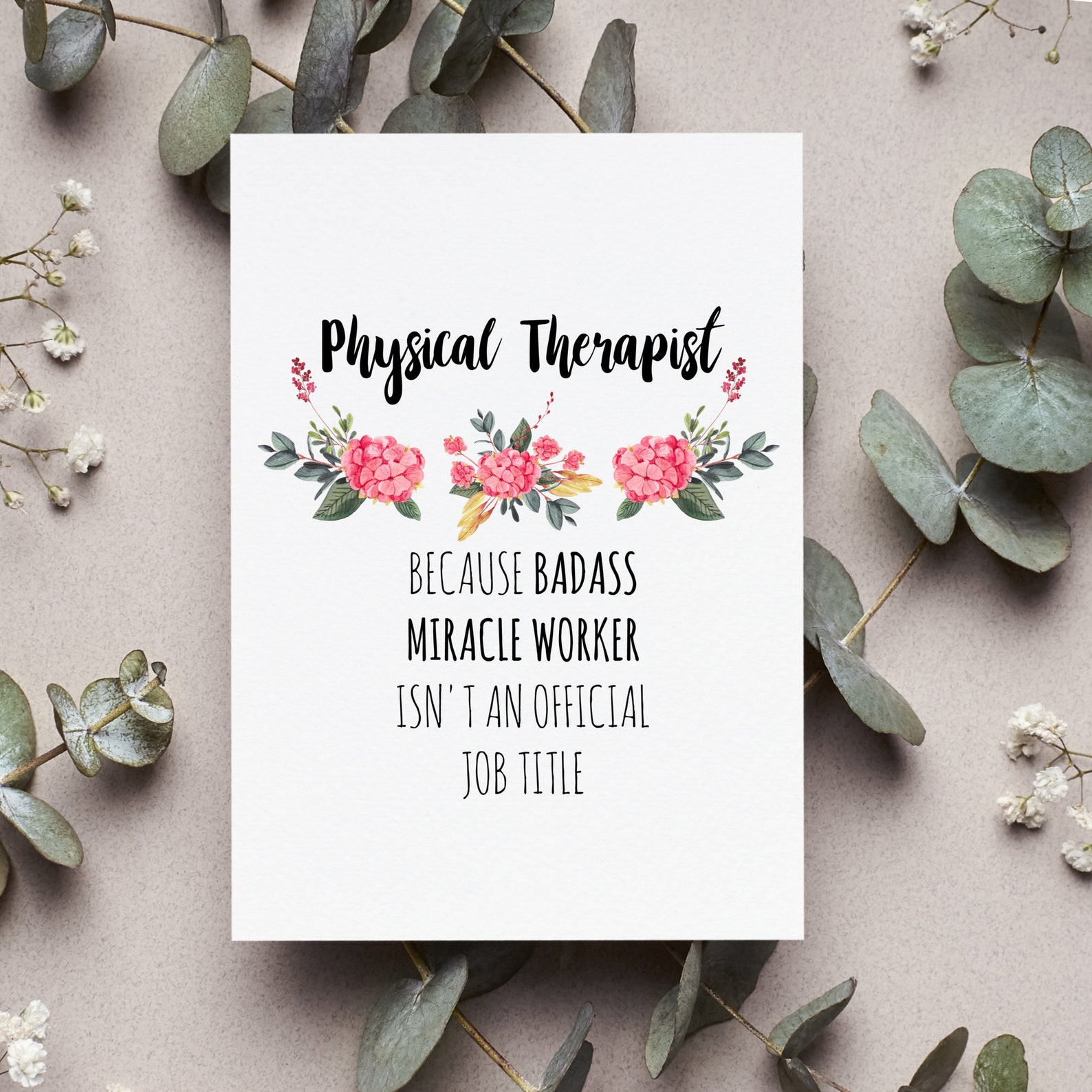Physical Therapist Card, Physical Therapist Graduation Gift, Physical ...
