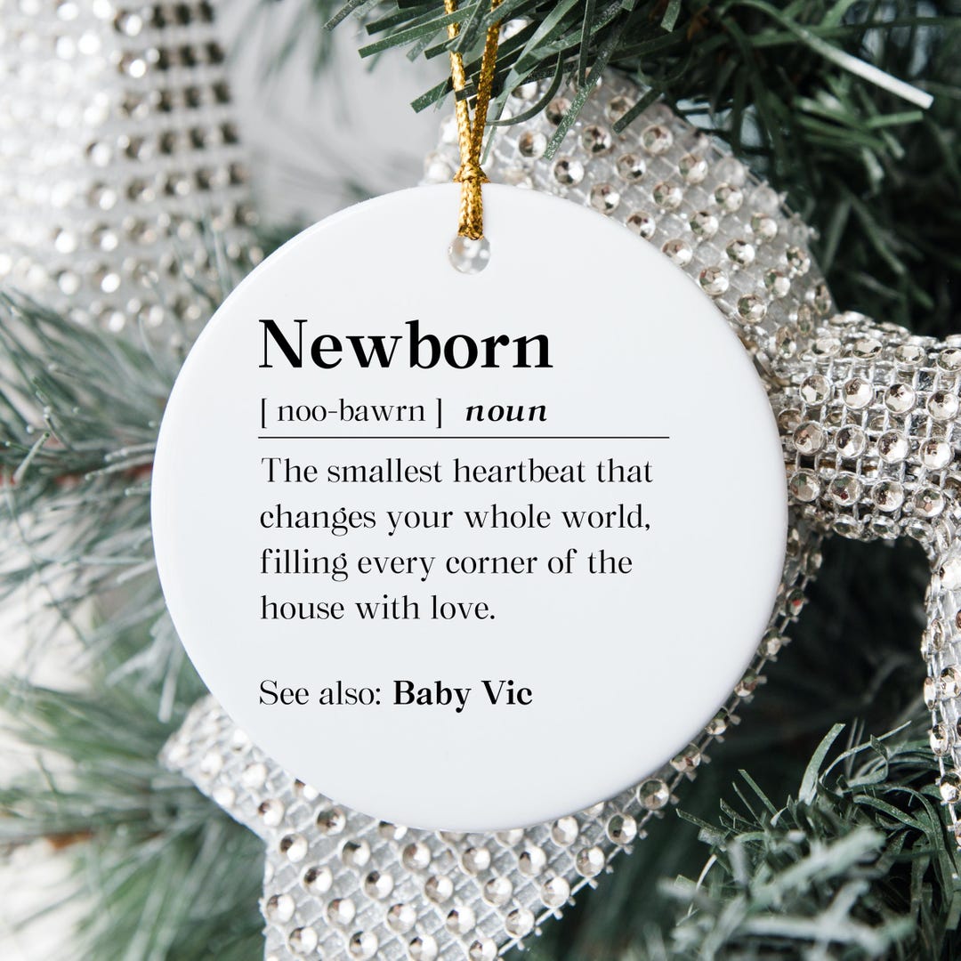 Personalized Newborn Definition Ornament, Custom New Baby Keepsake Gift ...