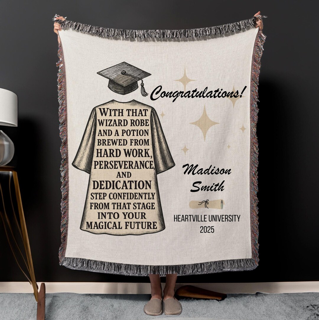 Personalized Graduation Funny Woven Blanket, Custom Graduate ...
