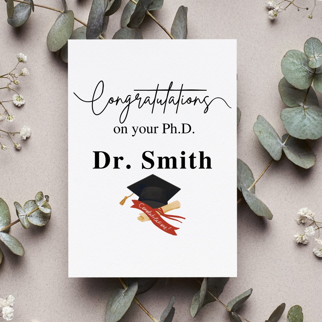 Personalized Phd Card, Phd Congratulations Gift, Graduation Phd ...