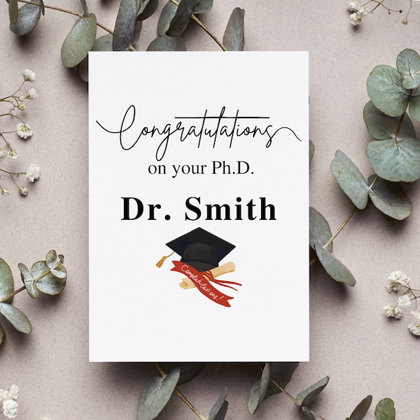 Phd Graduation Card - Etsy