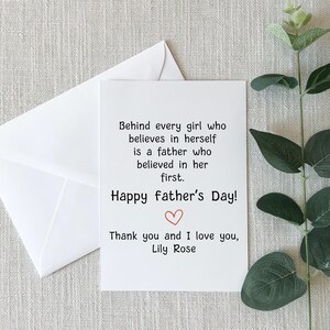 Personalized Happy Father's Day Message Card, Sentimental Fathers Day ...