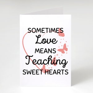 Cute Teacher Valentines Day Card, Teaching Sweet Hearts Gift, Vday ...