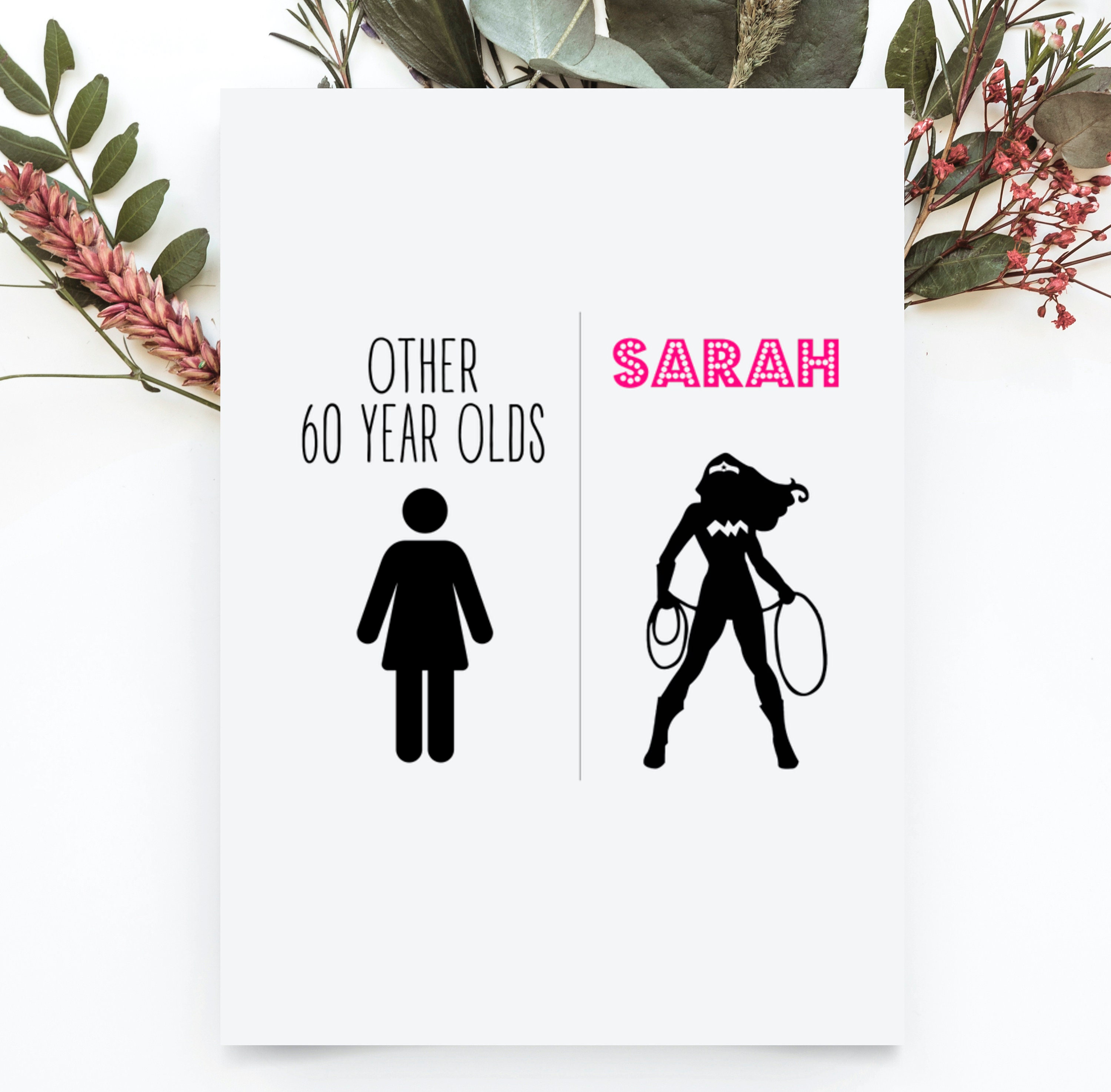 Personalized Sixty Birthday Card, 60th Birthday Card, 60 Year Old ...