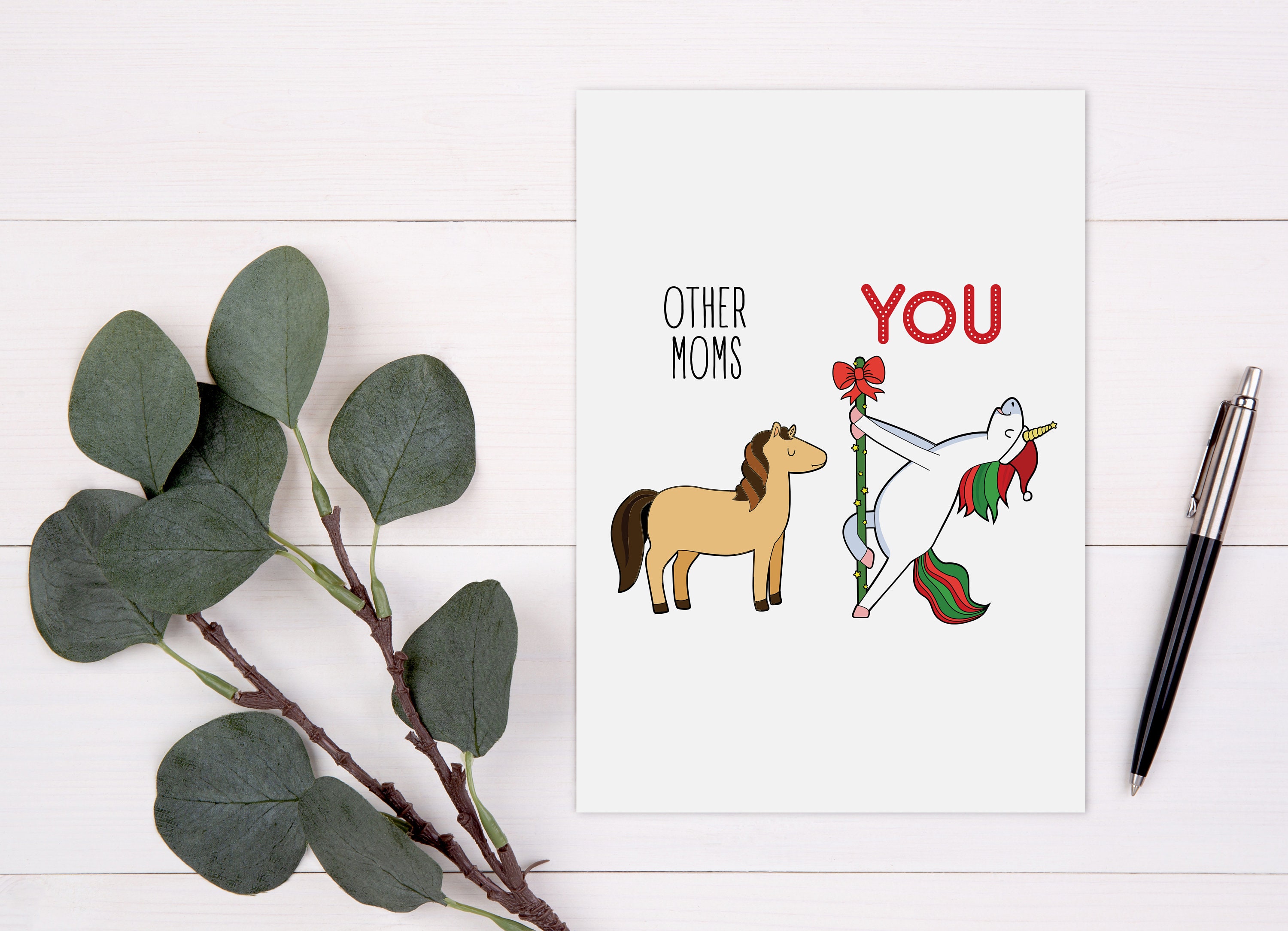 Mom Christmas Card, Funny Mom Christmas Gift, Mom Holiday Cards, Secret ...
