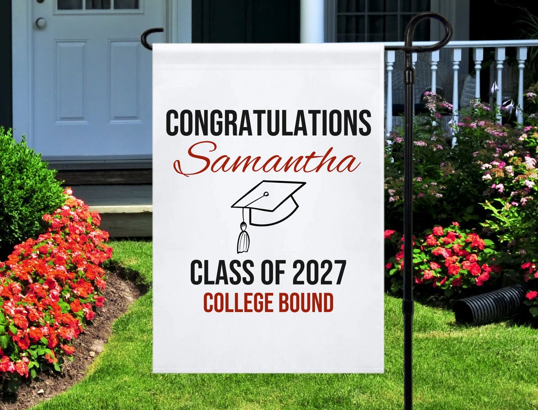 Custom College Bound Yard Flag Garden, Custom College Admission Yard ...