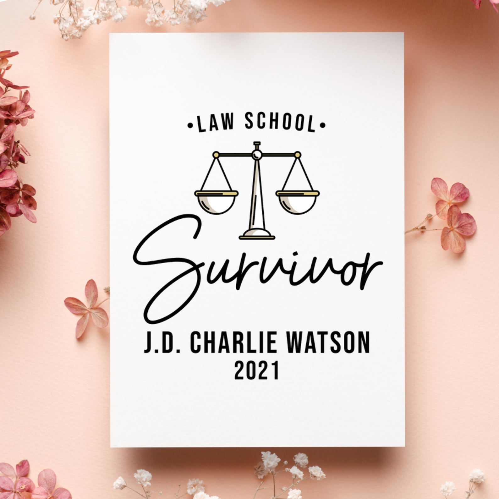 Law School Graduation Card for Son Custom Lawyer Graduation - Etsy