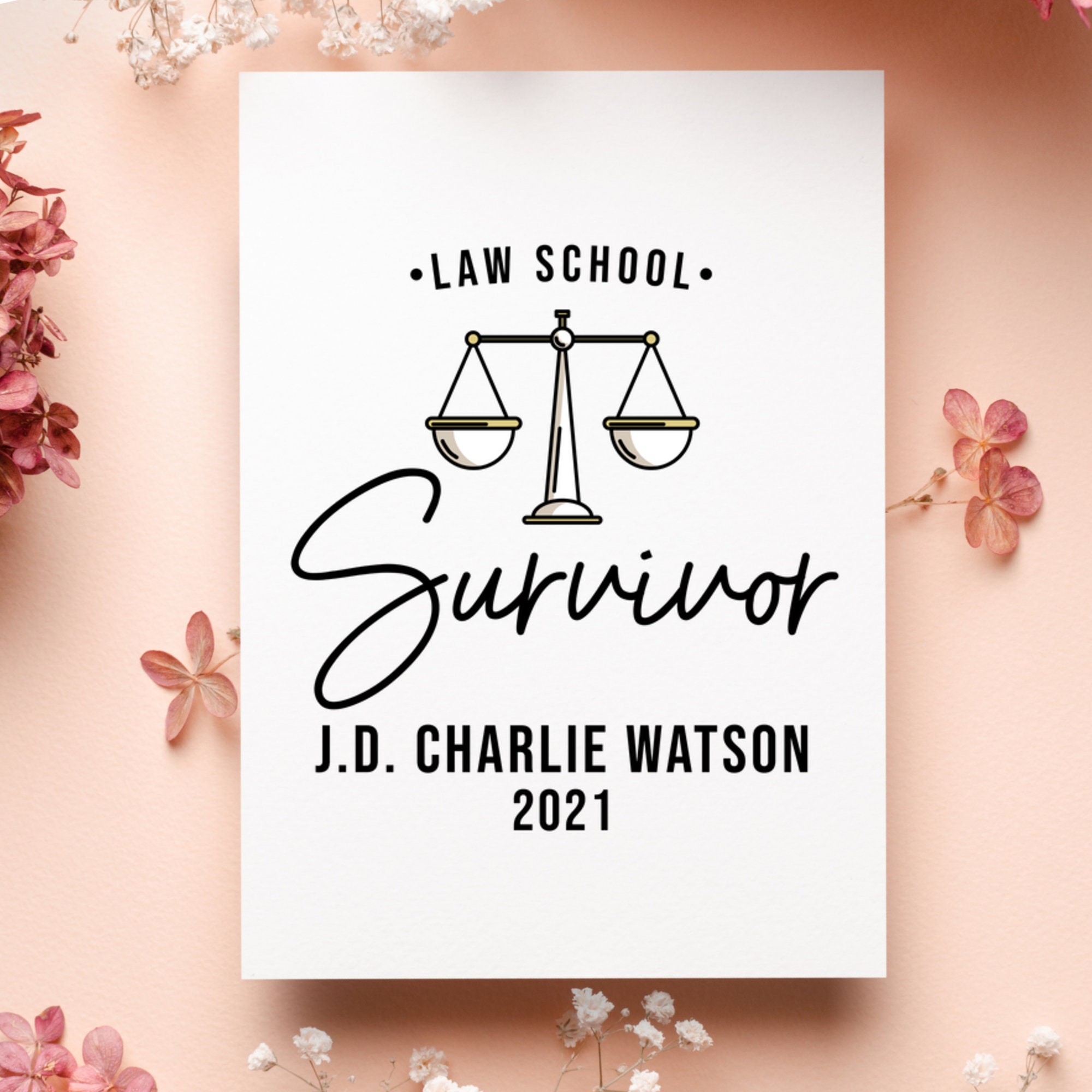 Law School Graduation Card for Son Custom Lawyer Graduation - Etsy