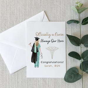 Personalized Nurse Graduation Gift Card, Custom Nursing School Graduate ...