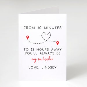 Personalized Best Friend Leaving Card, Custom Long Distance Gift, Going ...