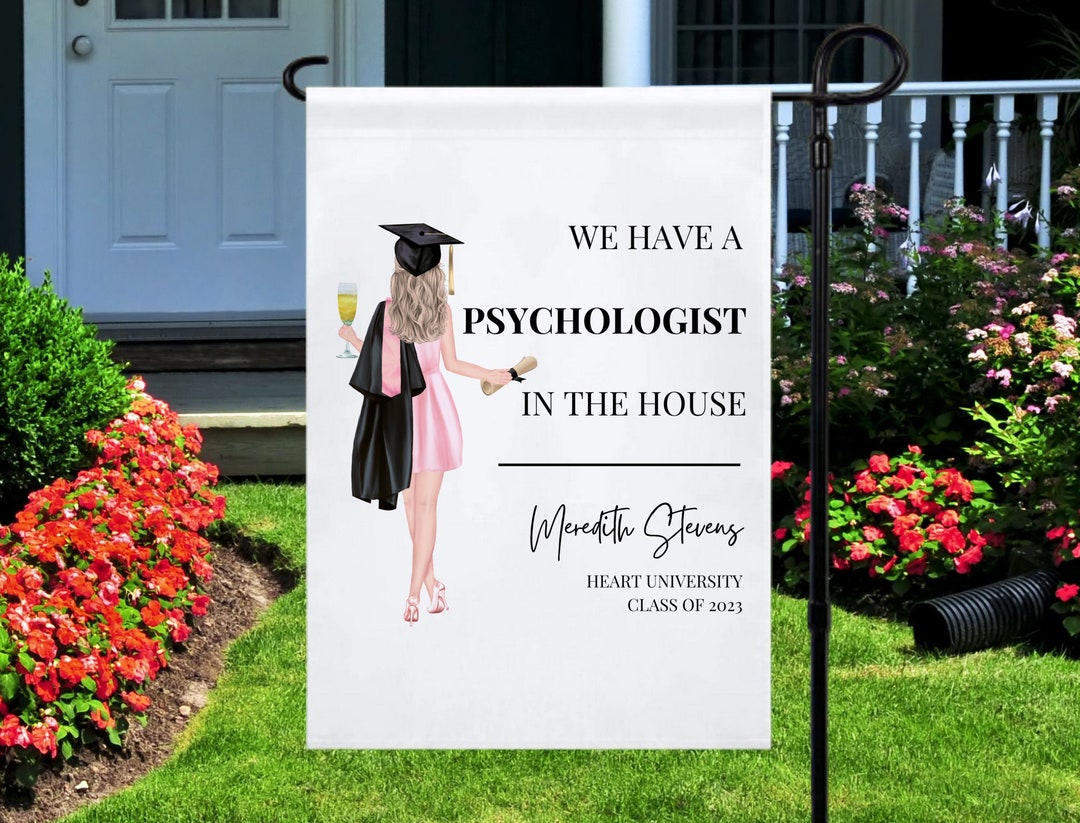 Personalized Psychologist Graduation Garden Flag for Daughter ...