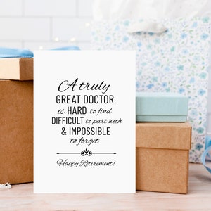 Doctor Retirement Card, Happy Retirement Card for Doctor, Retired Dr ...