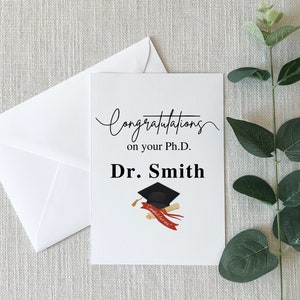 Personalized Phd Card, Phd Congratulations Gift, Graduation Phd ...