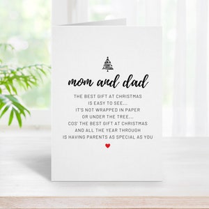 Parents Christmas Card, From Son Xmas Card, Mom and Dad Gifts, From ...