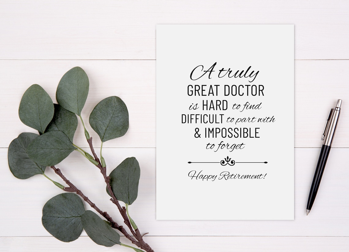 Doctor Retirement Card, Happy Retirement Card for Doctor, Retired Dr ...