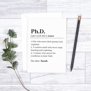 Personalized Phd Graduation Card, Custom Phd Graduate Gift, New Phd ...