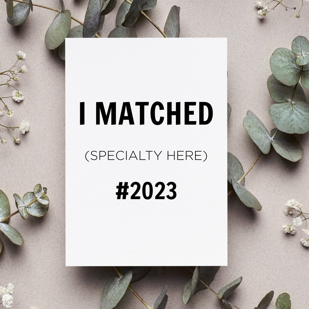 Personalized Residency Match Day Card, I Matched Gift, Custom Match Day ...