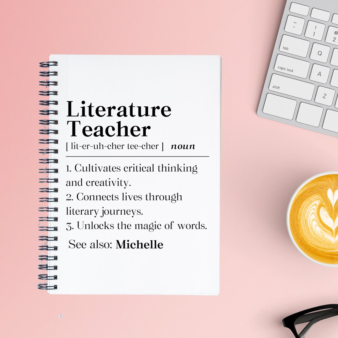 Personalized Literature Teacher Notebook, Teacher Appreciation Gift ...