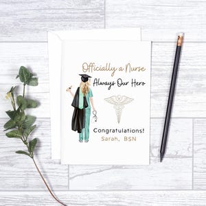 Personalized Nurse Graduation Gift Card, Custom Nursing School Graduate ...