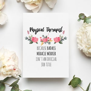 Physical Therapist Card, Physical Therapist Graduation Gift, Physical ...