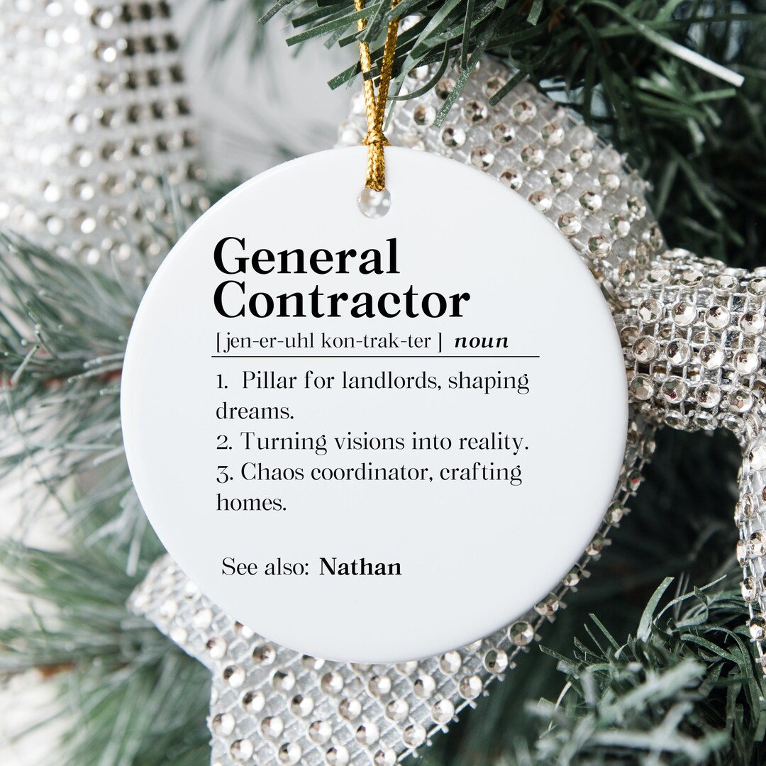 General Contractor Theme Personalized Ornament, Thank You Gift, New ...