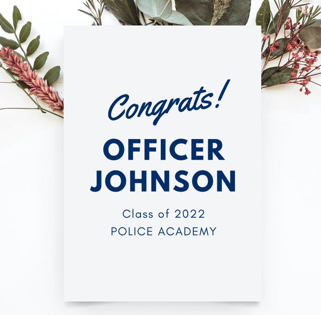 Personalized Police Academy Graduation Card, Custom Police Officer ...