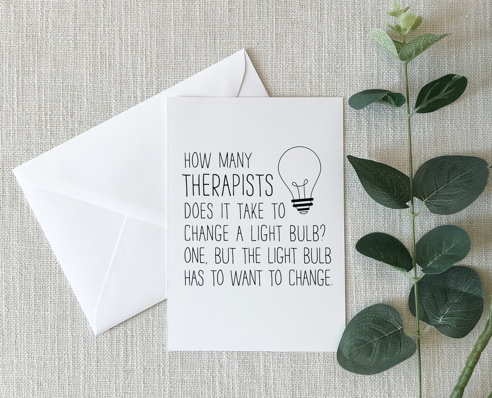 Therapist Greeting Card Funny Therapist Card Therapist - Etsy
