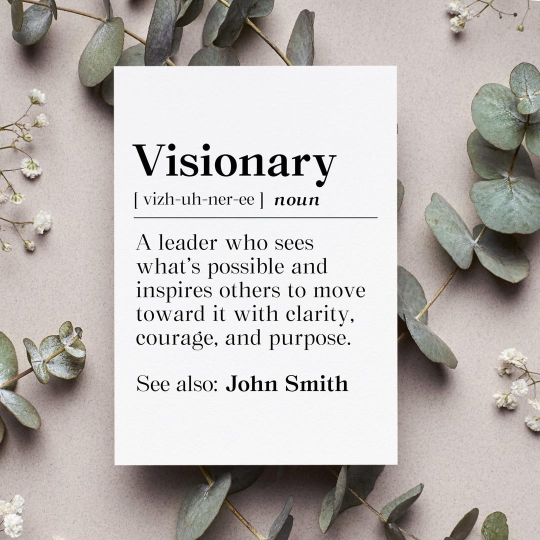 Personalized Visionary Definition Card, Ceo Gifts Gift, Manager ...