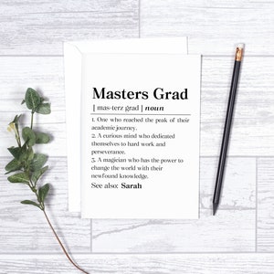 Personalized Masters Graduation Card, Custom Masters Graduate Gift, New ...